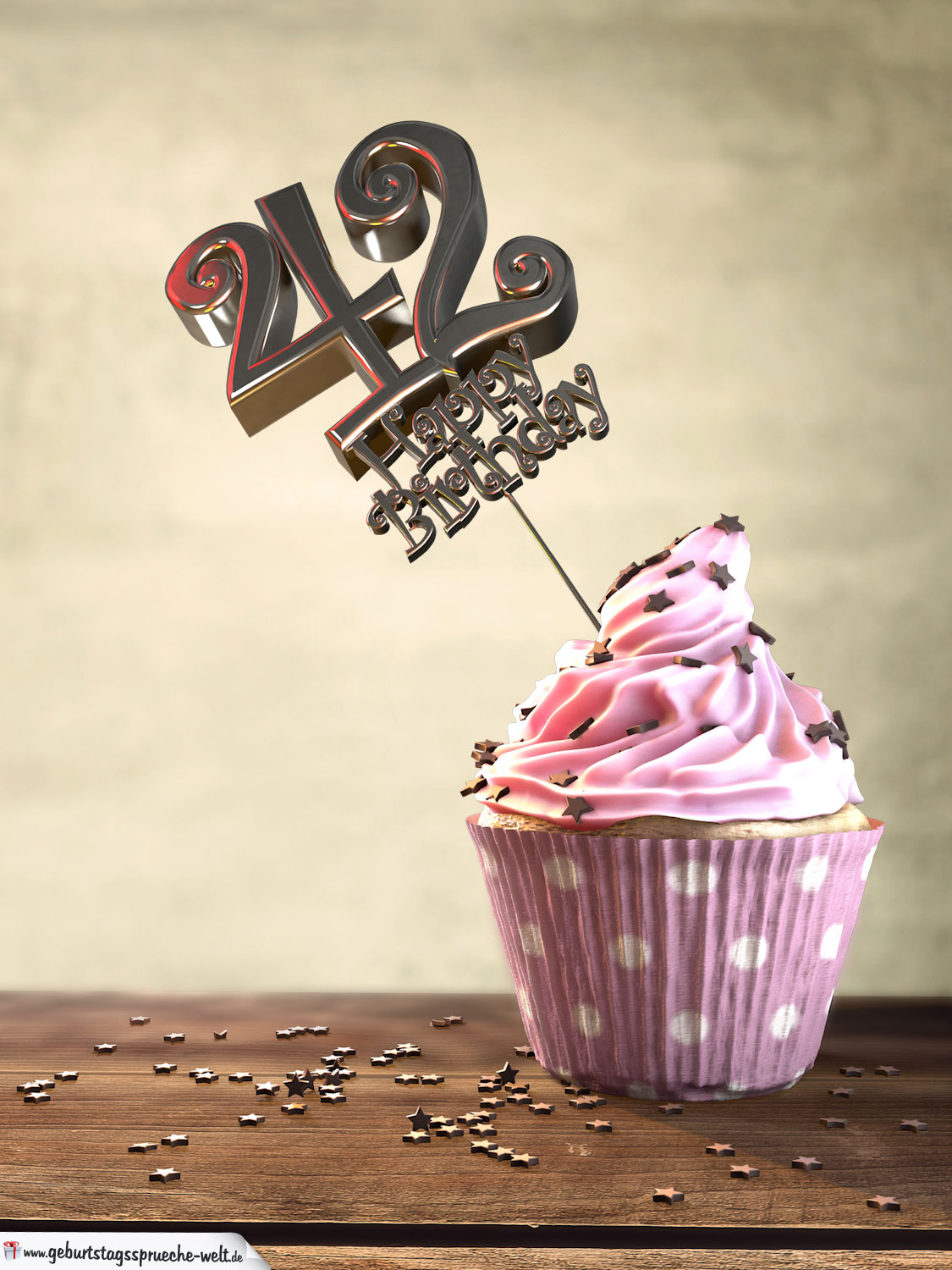 42 Geburtstag Muffin Geburtstagskuchen Happy Birthday